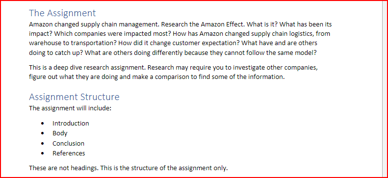 Solved The Assignment Amazon changed supply chain | Chegg.com