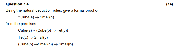Solved Using the natural deduction rules, give a formal | Chegg.com