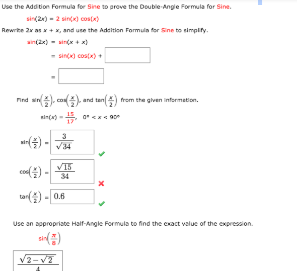 Solved Use The Addition Formula For Sine To Prove The Chegg