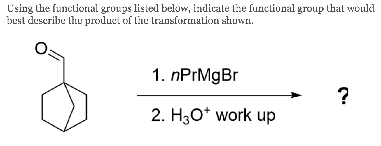 Solved Using the functional groups listed below, indicate | Chegg.com