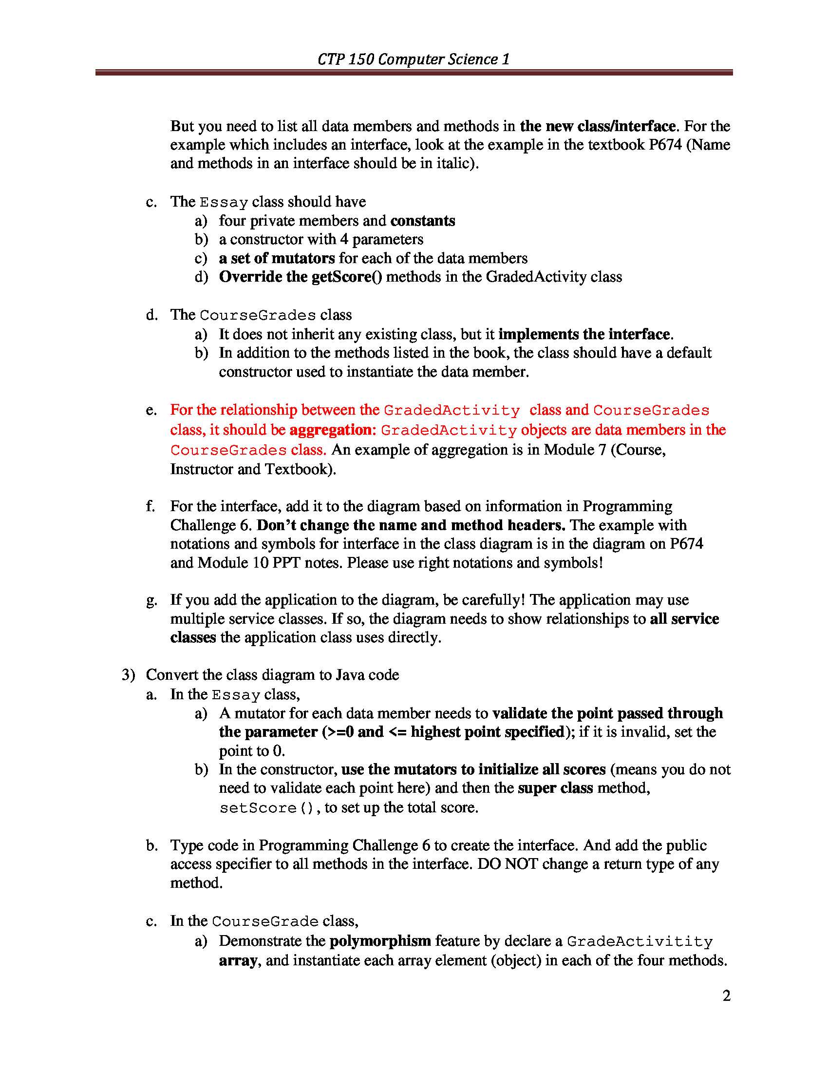 Solved Please fix essay class to meet specifications and how | Chegg.com
