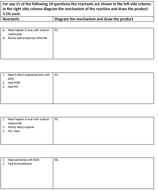 For any 15 of the following 18 questions the | Chegg.com