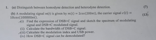 Solved A ﻿distinguish Between Homodyne Detection And