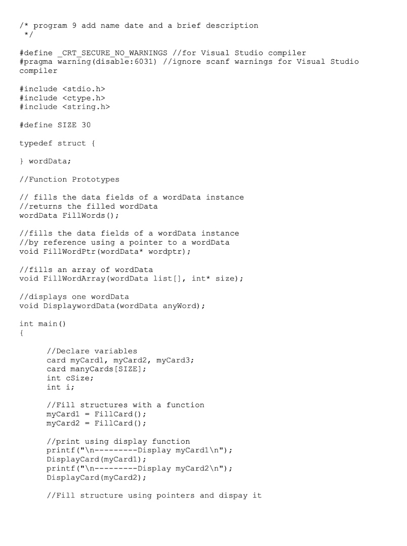 Solved Intro To Programming In C Program 9 Smaller Program 