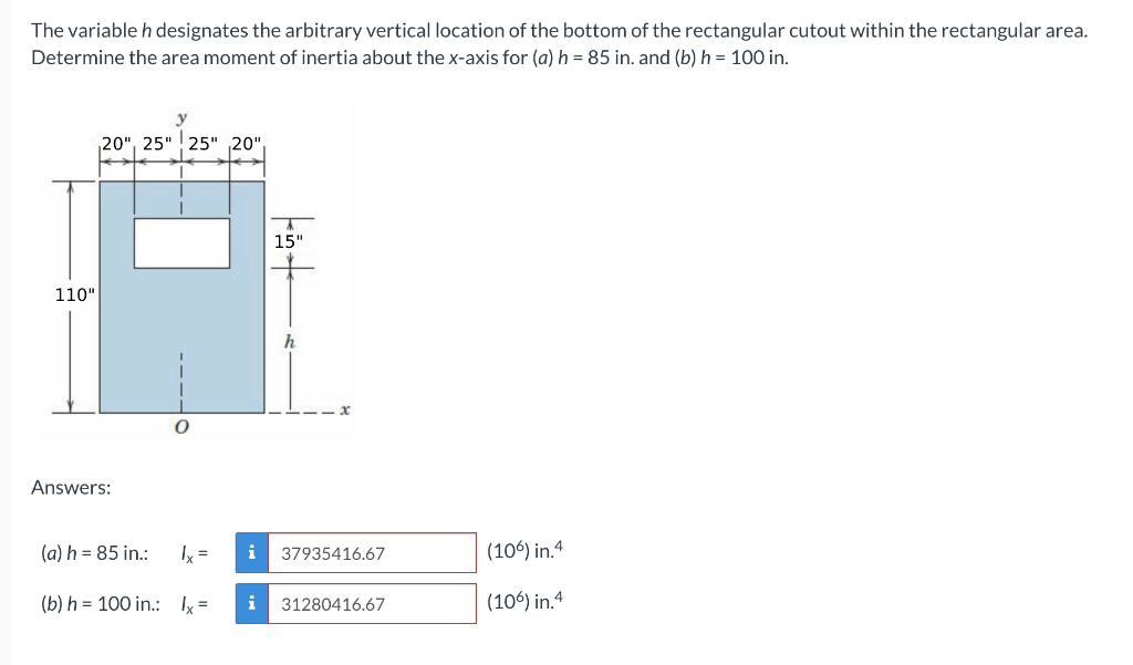 Solved The variable h designates the arbitrary vertical | Chegg.com