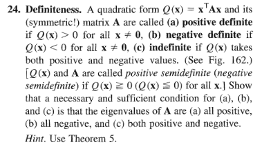 Solved 4. Definiteness. A quadratic form Q(x)=x⊤Ax and its | Chegg.com