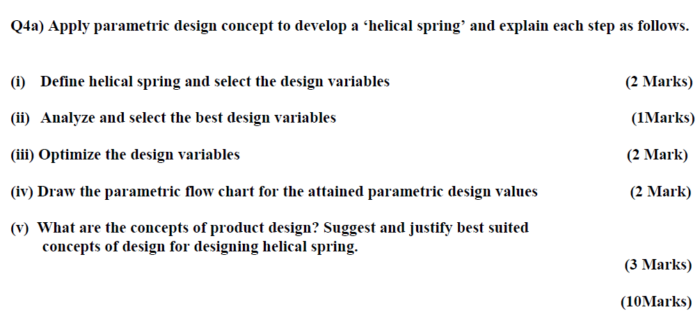 Solved Q4a) Apply parametric design concept to develop a | Chegg.com