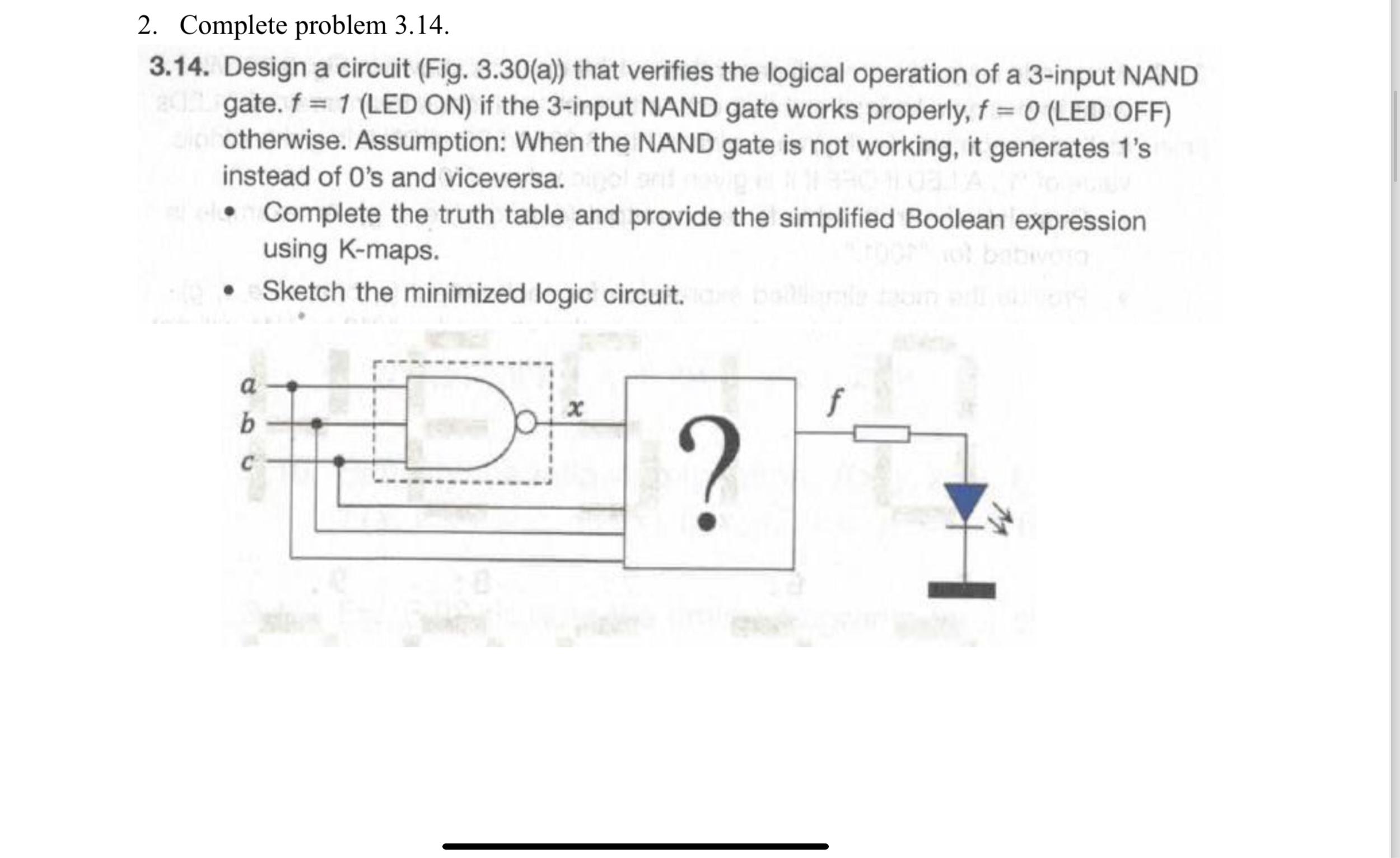 Solved Complete problem 3.14.3.14. ﻿Design a circuit | Chegg.com