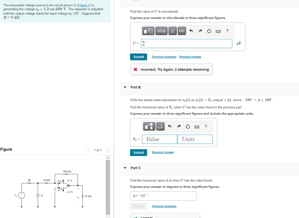 Solved Answer Parts A and B. ﻿The answers show are incorrect | Chegg.com
