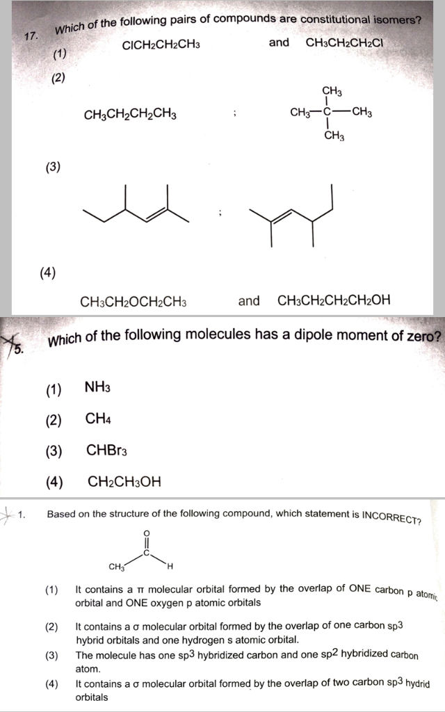 Solved of the following pairs of compounds are | Chegg.com