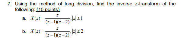 Solved 7. Using the method of long division, find the | Chegg.com