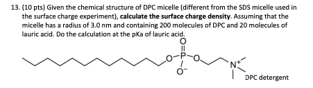 Solved 13.(10 pts) Given the chemical structure of DPC | Chegg.com