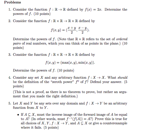 Solved Powers of a function If the domain and the codomain | Chegg.com