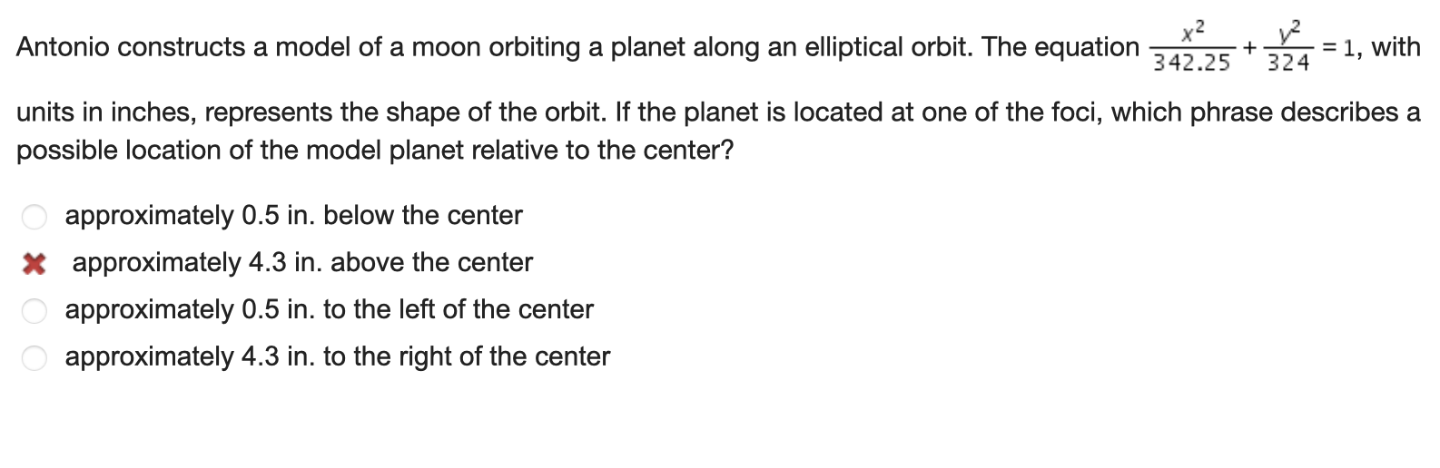 Solved Antonio constructs a model of a moon orbiting a | Chegg.com