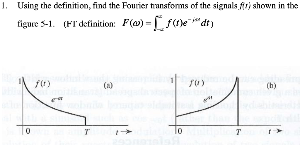 Solved 1. Using the definition, find the Fourier transforms | Chegg.com