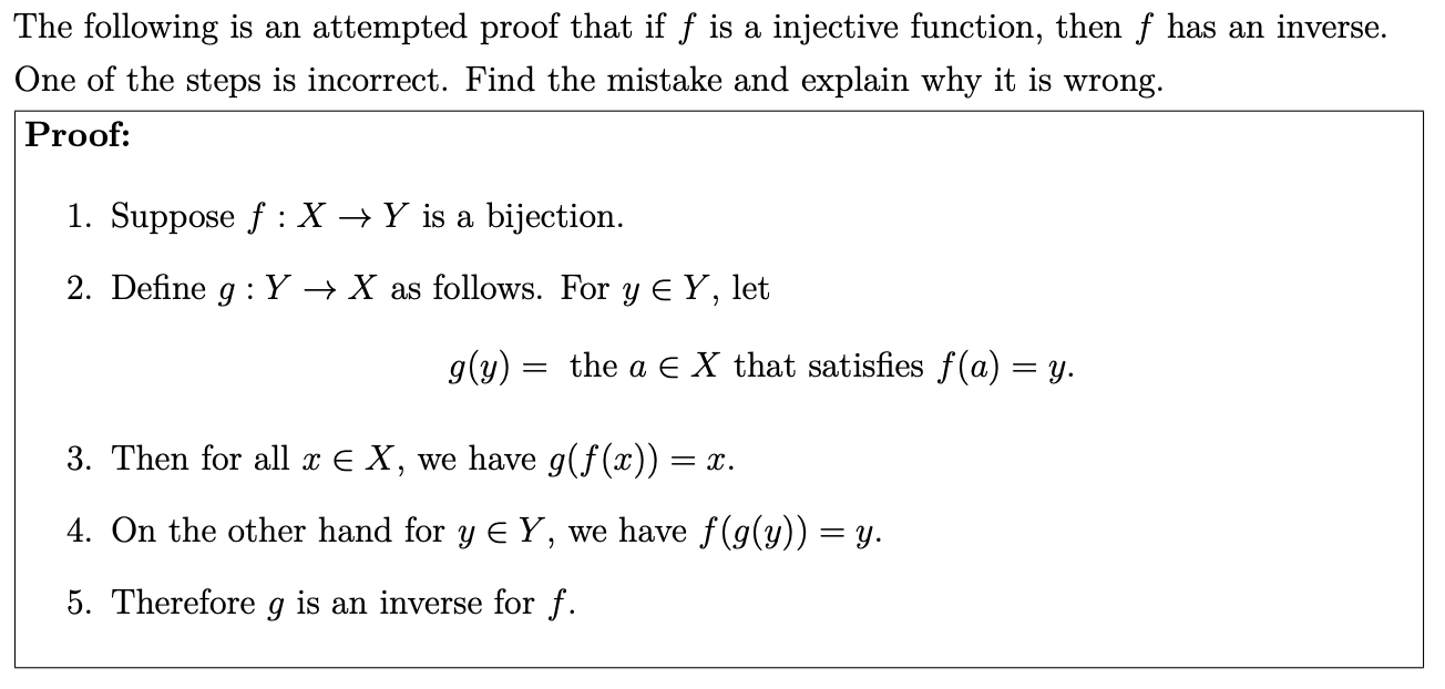 Solved The following is an attempted proof that if f is a | Chegg.com