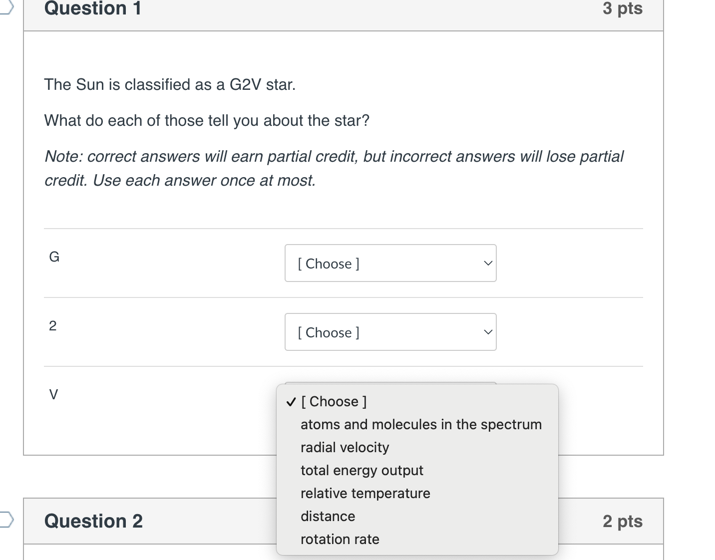 Solved The Sun is classified as a G2V star. What do each of | Chegg.com