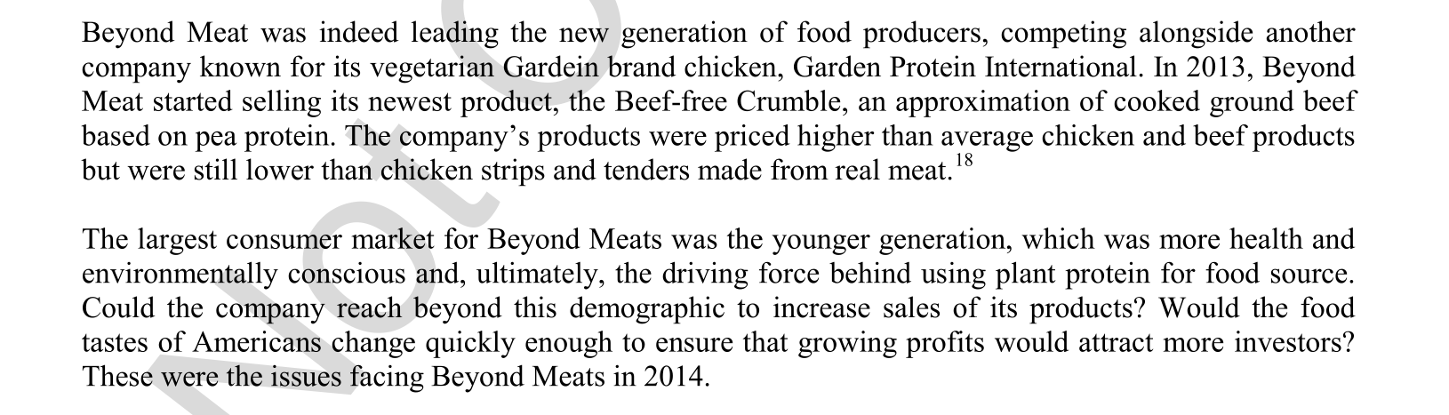 Solved Case Questions for ‘Beyond Meat...' 1. What | Chegg.com