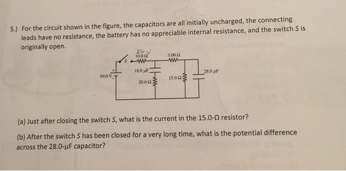 Solved For the circuit shown in the figure, the capacitors | Chegg.com