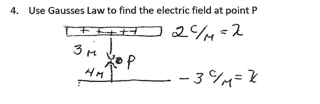 Solved 4. Use Gausses Law to find the electric field at | Chegg.com