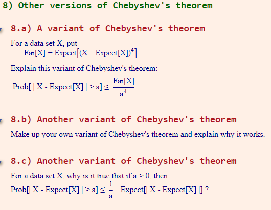 Solved 8) Other versions of Chebyshev's theorem 8.a) A | Chegg.com
