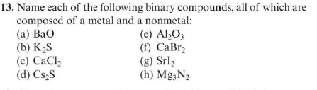 Solved 13. Name each of the following binary compounds, all | Chegg.com