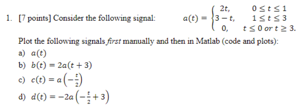 Solved [7 ﻿points] ﻿Consider the following signal: | Chegg.com