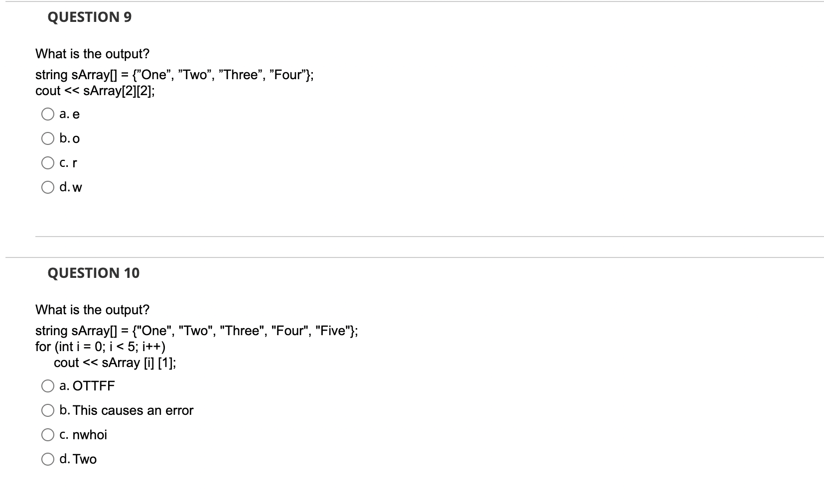 Solved QUESTION 6 Imagine you have an array of 30 strings | Chegg.com