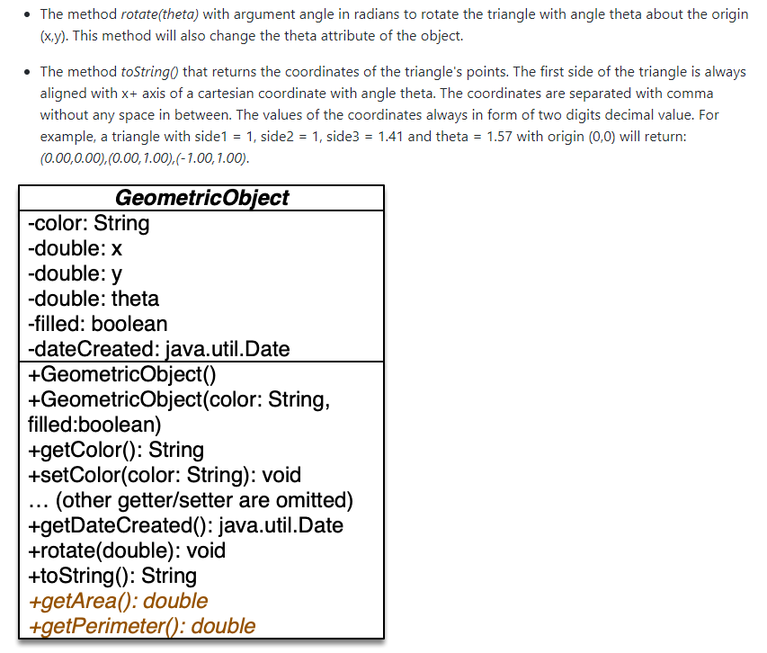 Solved 2 Design A Class Named Triangle That Extends 