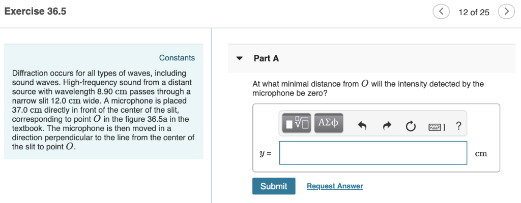 Solved Exercise 36.5 12 of 25 Constants Part A Diffraction | Chegg.com