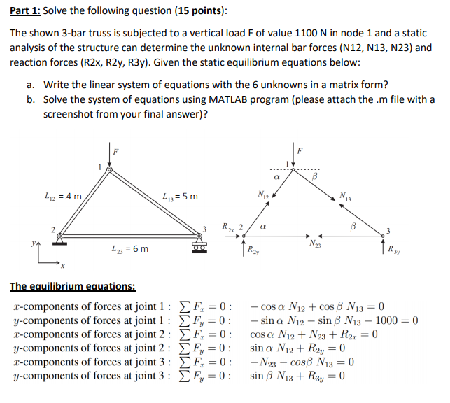 Solved Part 1: Solve the following question (15 points): The | Chegg.com