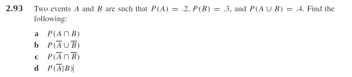 Solved 2.93 Two events A and B are such that | Chegg.com