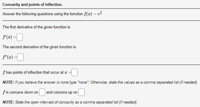 Solved Concavity and points of inflection. Answer the | Chegg.com