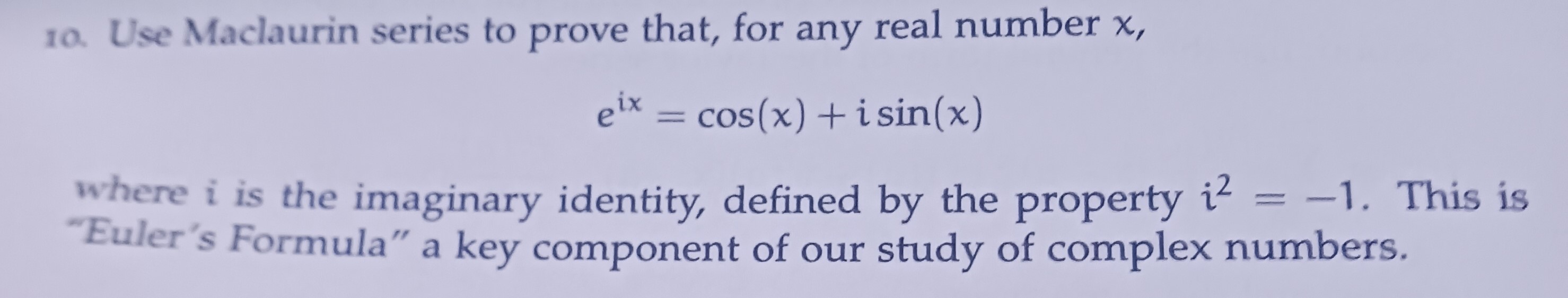Solved 1a. Use Maclaurin series to prove that, for any real | Chegg.com