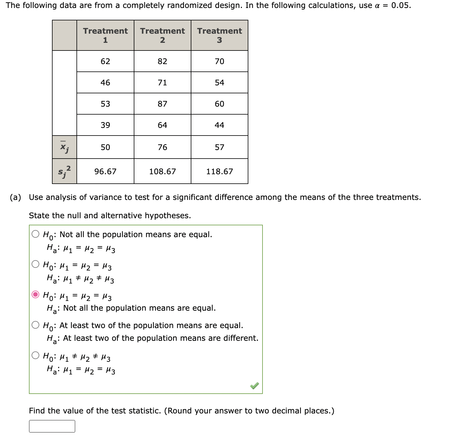 Solved following data are from a completely randomized | Chegg.com Solved following data are from a completely randomized | Chegg.com