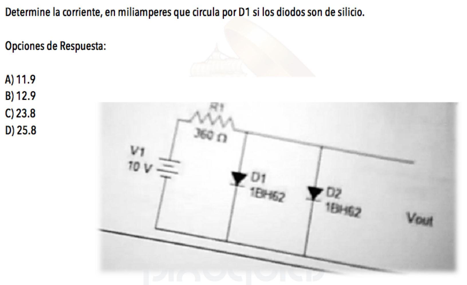 Solved Determine la corriente, en miliamperes que circula | Chegg.com