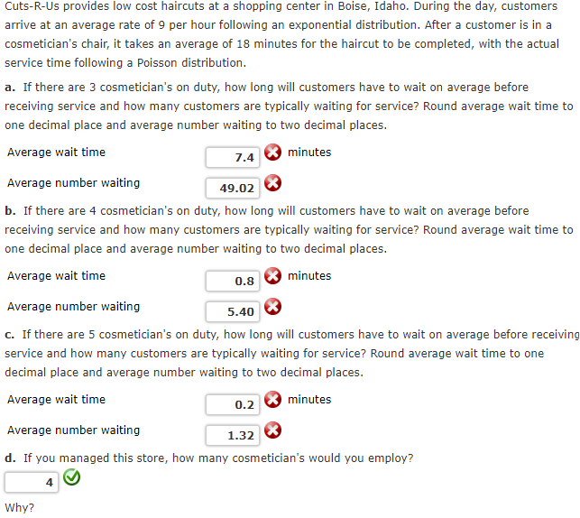 Solved Cuts-R-Us provides low cost haircuts at a shopping | Chegg.com