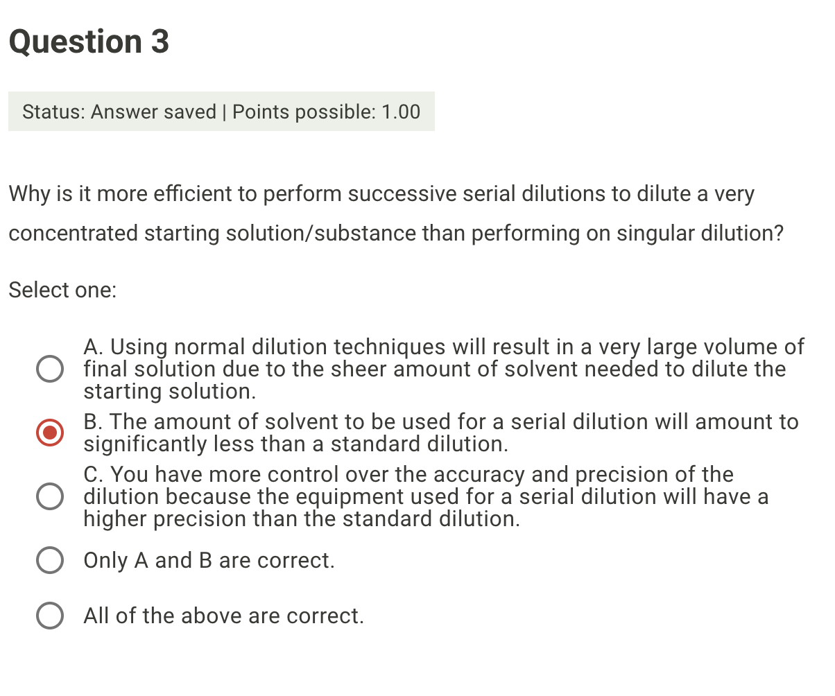 Solved Status: Answer saved | Points possible: 1.00 Why is | Chegg.com