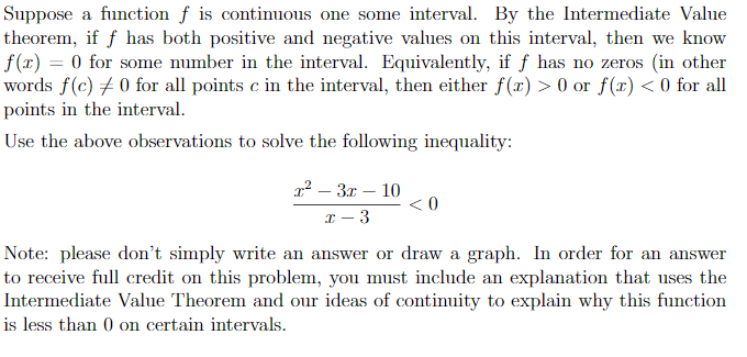 Solved Suppose a function f is continuous one some interval. | Chegg.com