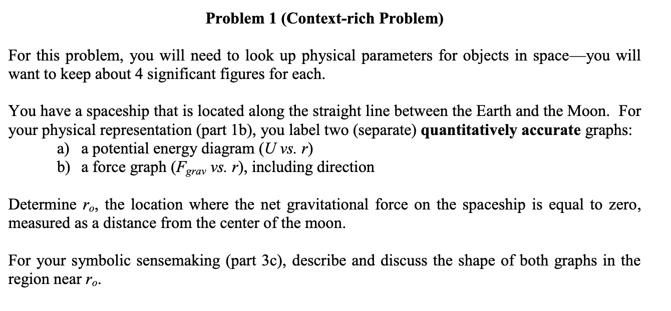 Solved Problem 1 (Context-rich Problem) For this problem, | Chegg.com