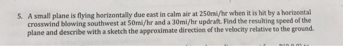 Solved A small plane is flying horizontally due east in calm | Chegg.com