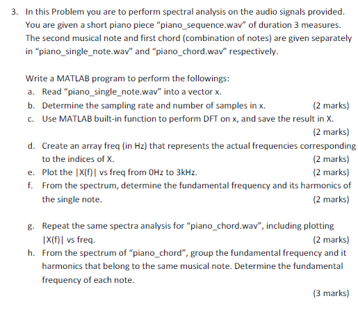 Solved 3. In this Problem you are to perform spectral | Chegg.com
