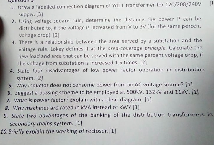 destiOn 1. Draw a labelled connection diagram of Yd11 | Chegg.com
