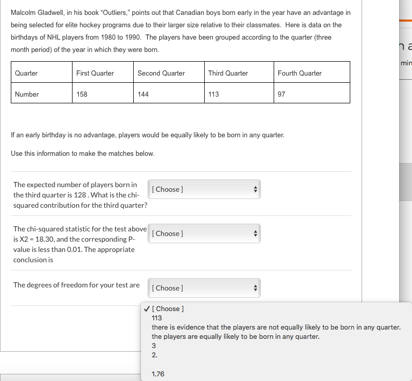 Solved Malcolm Gladwell, in his book "Outliers," points out | Chegg.com