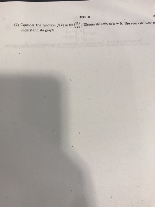 Solved Consider the function f(x) = sin (pi/x). Discuss its | Chegg.com