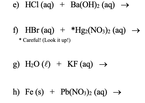 Solved Categorize each reaction (by type – e.g. redox, | Chegg.com