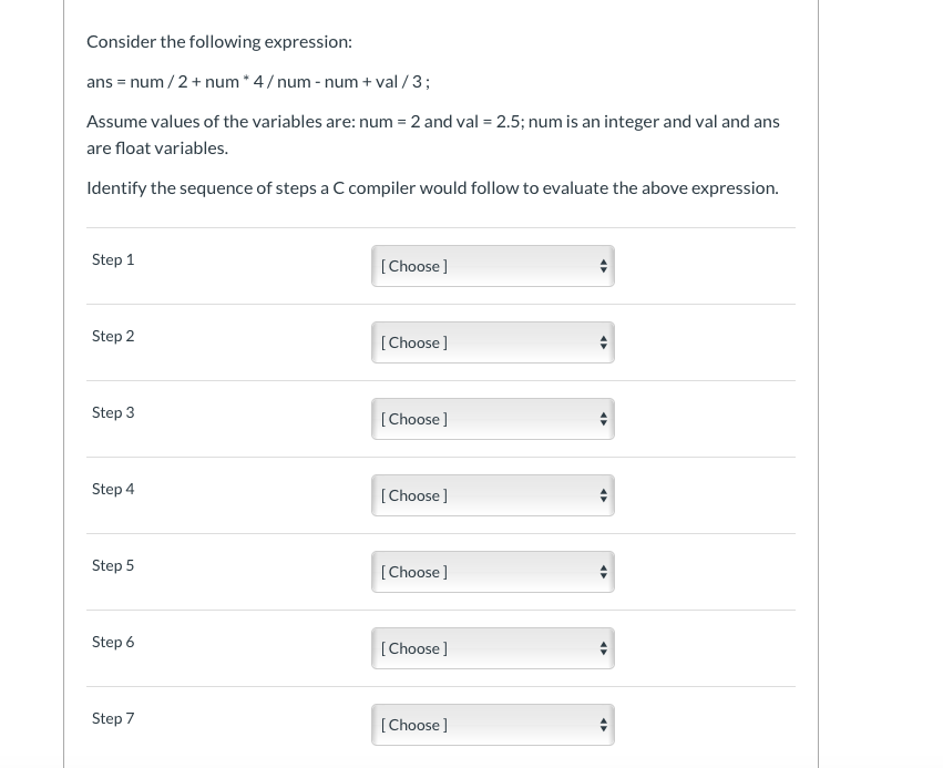 Solved Consider the following expression: ans = num/2 + num | Chegg.com