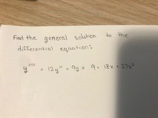 Solved to the Find the general differential equation: | Chegg.com
