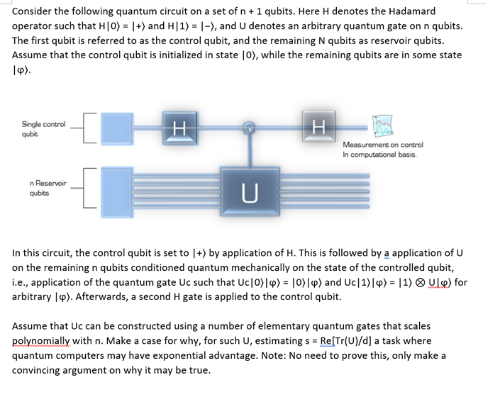 Solved Consider the following quantum circuit on a set of | Chegg.com