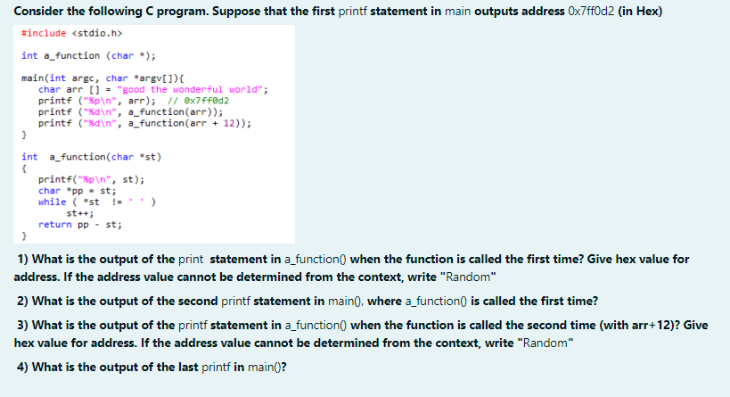 Solved Consider the following program. Suppose that the | Chegg.com